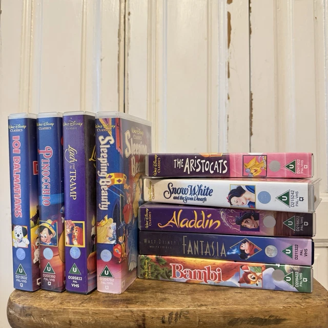 VINTAGE DISNEY FILMS VHS Video Tape Assorted 9pcs Bambi Pinocchio Snow ...