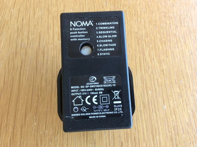 NOMA CHRISTMAS LIGHT Transformer Mains Adaptor Plug 31v 6w GP-SW310DC0193(UK)-1C £19.99 ...