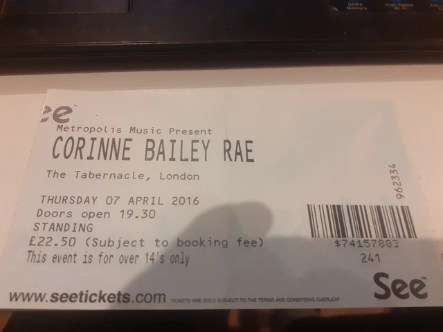 CORINNE BAILEY RAE ticket, The Tabernacle, London, April 2016 £1.99 ...