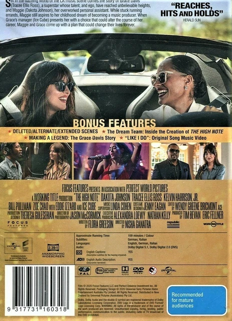 THE HIGH NOTE (2020) DVD MUSIC ROMANCE BRAND NEW RELEASE R4 $19.19 ...