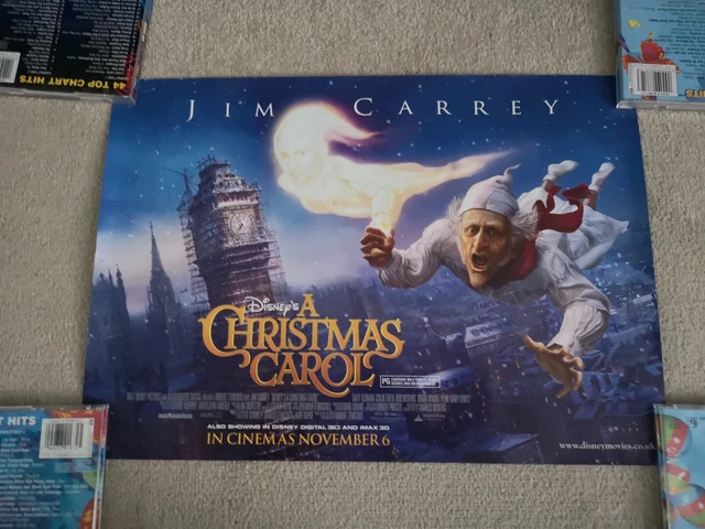 A CHRISTMAS CAROL promo Poster, Jim Carrey EUR 4,64 - PicClick IT