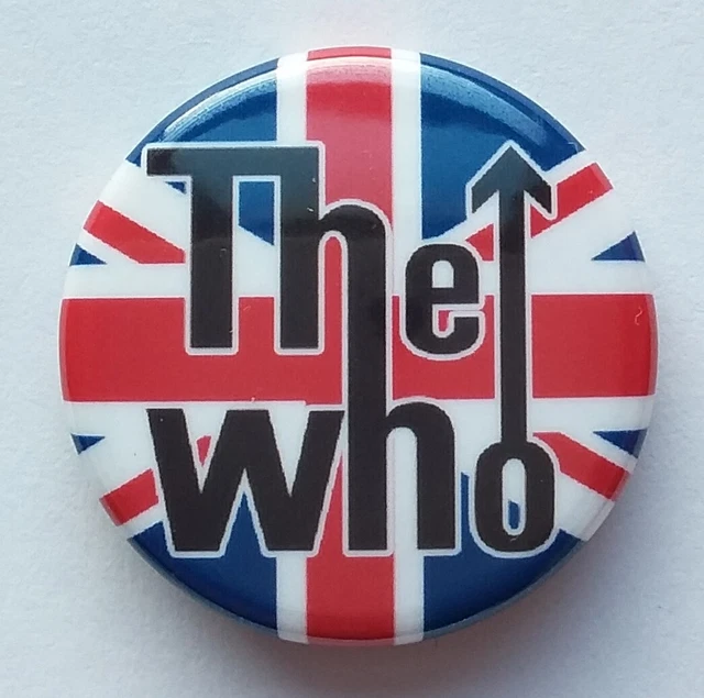THE WHO BUTTON BADGE Union Jack Mods1960s Pop Rock Roger Daltrey Keith ...