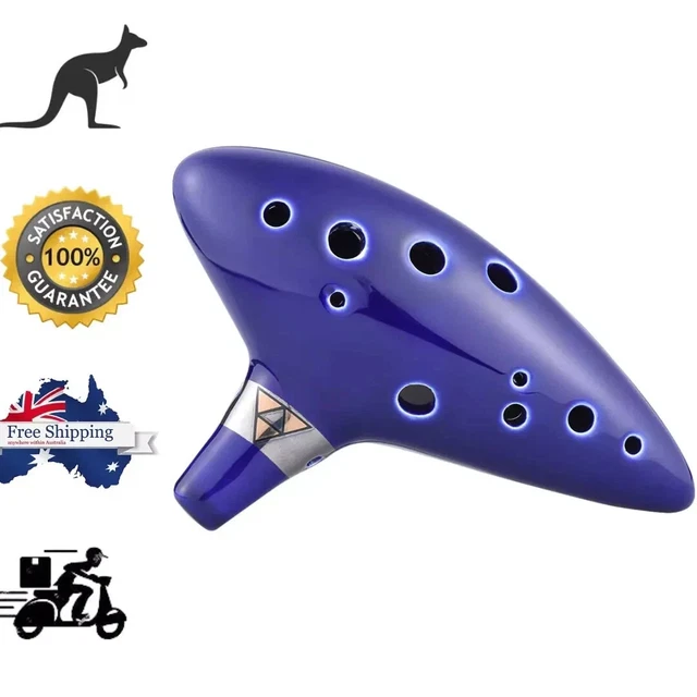 12 HOLE OCARINA Ceramic Alto C Vessel Flute Wind Musical Instrument ...