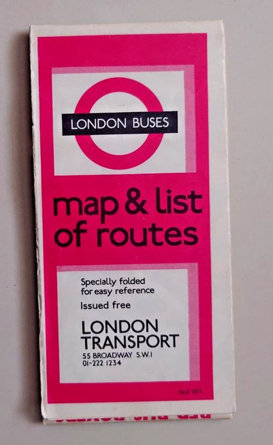 LONDON BUSES MAP & List Of Routes 1971 Folding Paper London Transport £ ...