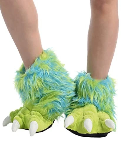 ANIMAL PAW SLIPPERS for Kids and Adults, X-Small Green Monster Paw ...