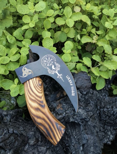 HANDMADE NEW PIZZA Cutter Axe, Forged Blade Pizza Axe Beautiful Leather ...