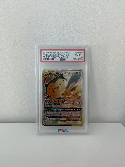 POKÉMON EEVEE & Snorlax GX #169 TagTeam SM Black Star 2019 PSA 8 EUR 55 ...