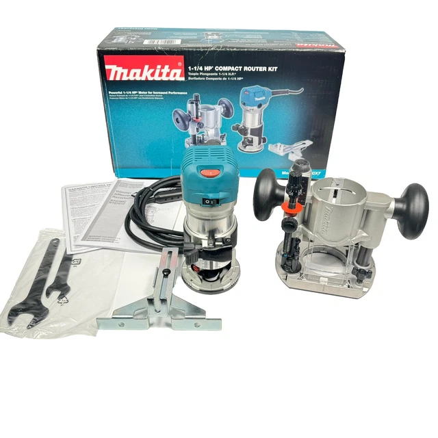MAKITA RT0701CX7 1-1/4& HP Compact Router Kit W/ Base New Open Box $149 ...