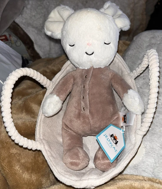 JELLYCAT ROCK-A-BYE BUNDLE Sleeping Bunny Mouse with Basket Rare ...