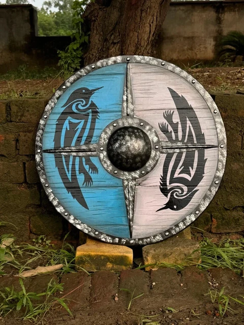 MEDIEVAL VIKING SHIELD | Raven Valhalla Viking Shield | Viking Cosplay ...