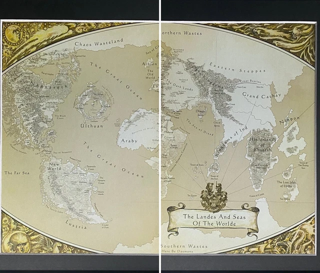 THE OLD WORLD Map Framed Art Warhammer Fantasy Age Of Sigmar Games ...