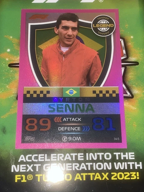 TOPPS TURBO ATTAX F1 2023 Ayrton Senna Legend Pink Paralell Card £4.95 ...