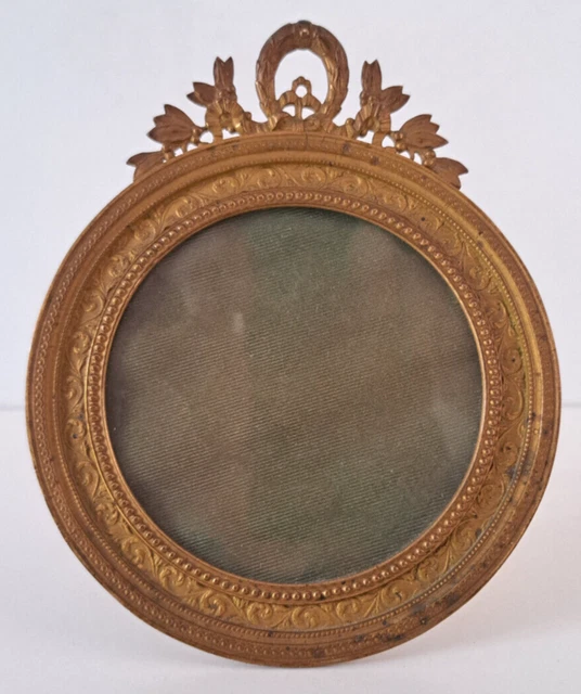 ANCIEN CADRE ROND Bronze Doré Style Empire EUR 79,99 - PicClick FR