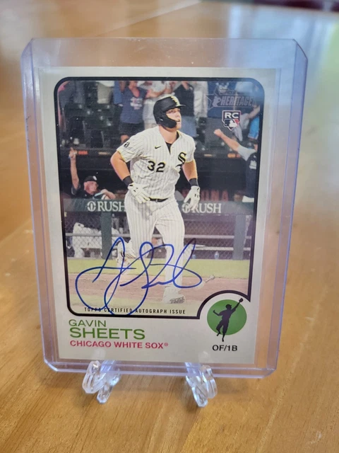 GAVIN SHEETS 2022 Topps Heritage Real One autographe Chicago White Sox ...