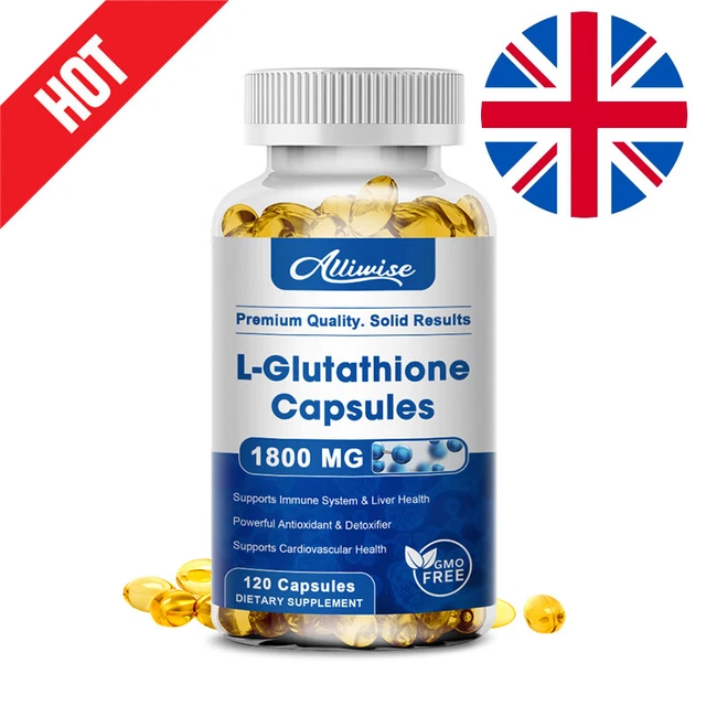 L-GLUTATHIONE CAPSULE NATURAL Antioxidant Anti-Aging Skin Whitening 120 ...