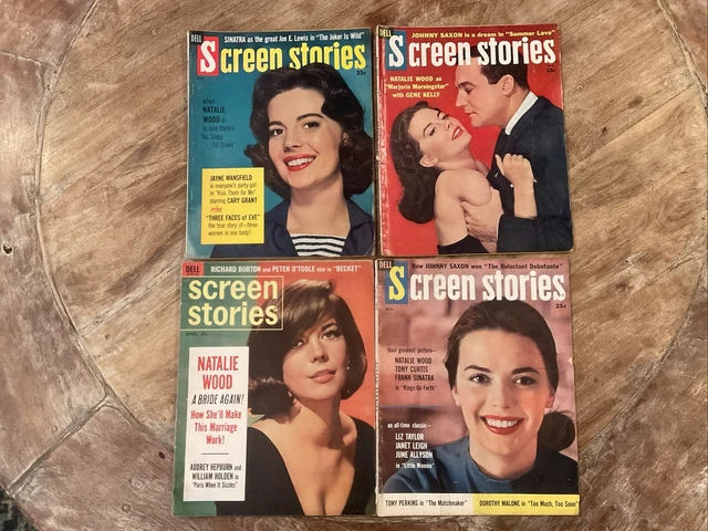 SCREEN STORIES MAGAZINES From The 1950- 1960 Natalie Wood 4 Issues £17. ...