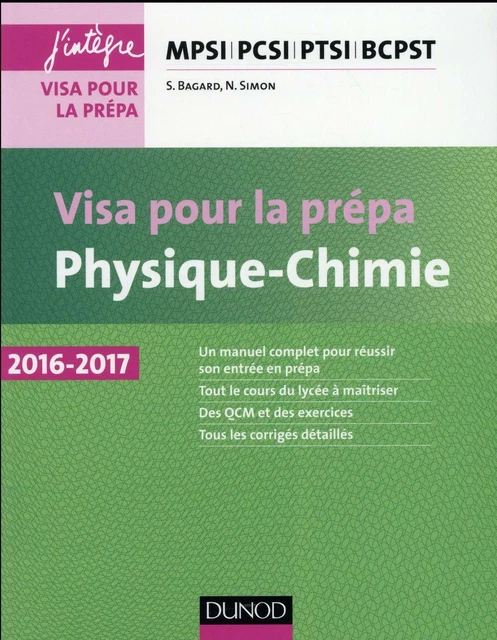 PHYSICS-CHEMISTRY; PREP VISA; MPSI-PCSI-PTSI-BCPST (4th edition) £13.59 ...
