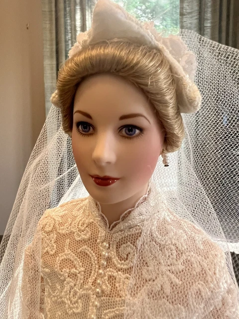 FRANKLIN HEIRLOOM PRINCESS Grace Kelly Bride Doll 16" Porcelain ...