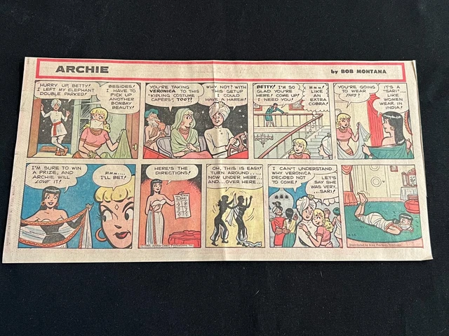 #20 ARCHIE BY Bob Montana Lot of 5 Sunday Third Page Comic Strips 1963 ...