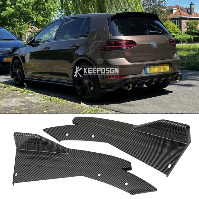 REAR BUMPER FIN Canard Splitter Diffuser Body Kit For Volkswagen Golf ...