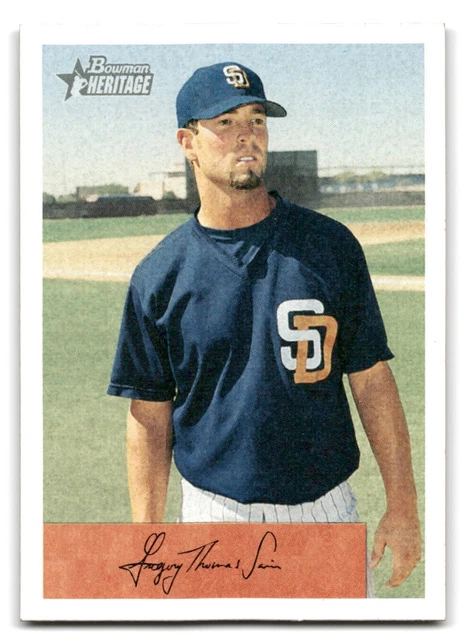 GREG SAIN 2002 Bowman Heritage Baseball #379 San Diego Padres recrue RC ...