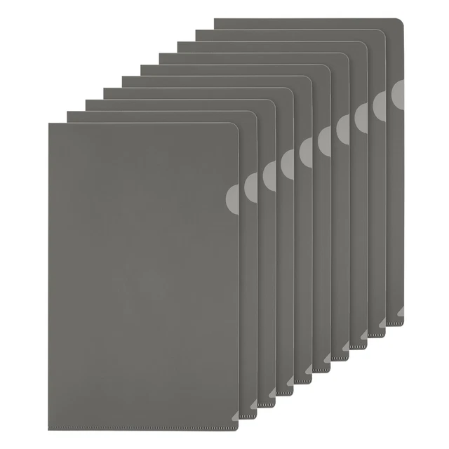 L TYPE FOLDERS 10 Pack A4 Plastic File Pockets Clear Jacket Sleeves ...