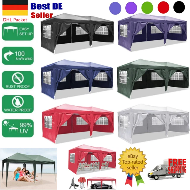 PARTYZELT PAVILLON 3X6M Gartenzelt Gartenpavillon mit Seitenwänden Bierzelt 25 EUR 269,99 ...