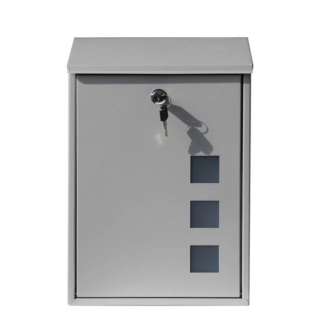 LARGE LOCKABLE WALL-MOUNTED Letterbox Weatherproof Post Box Mailbox ...