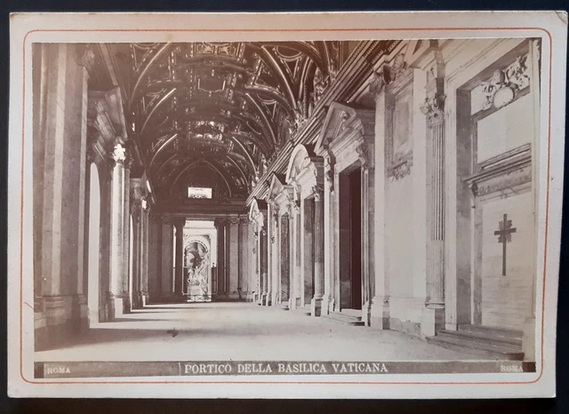 ROMA ALBUMINA FORMATO margherita portico della basilica vaticana photo rome 1870 EUR 20,00 ...