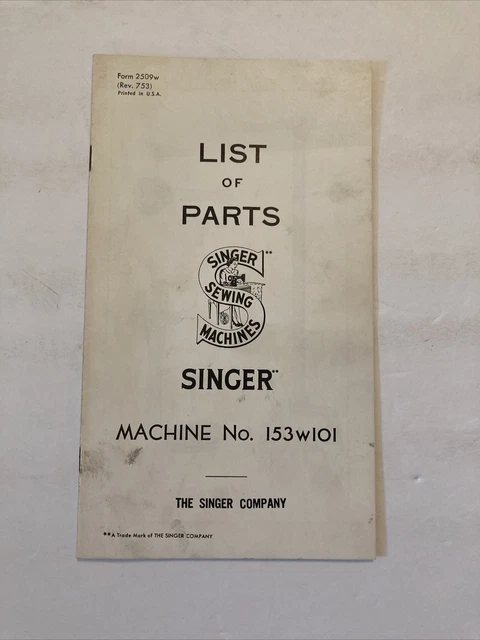 Singer Sewing Machine Parts