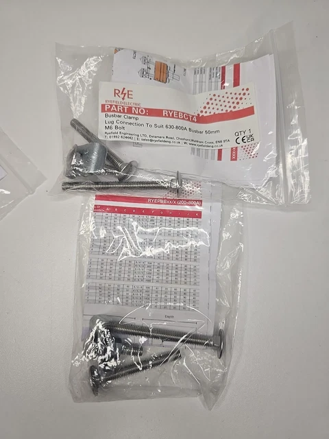 RYEFIELD BUS BAR CLAMP to Suit 630-800A Busbar 50mm M6 Bolt 3 Sizes ...