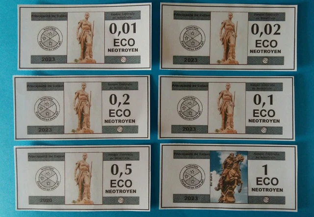 NOVATROIE SERIE EN ECO mini banknote 2023 micronation Principauté de ...