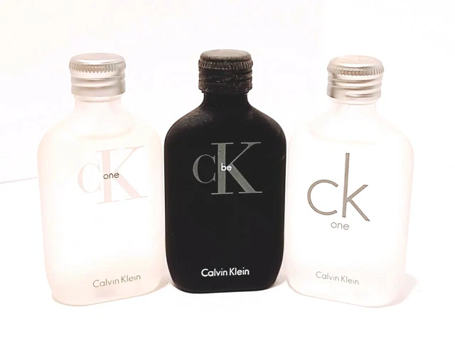 CALVIN KLEIN ONE and Be miniature bottles .5 fl oz each vintage perfume ...