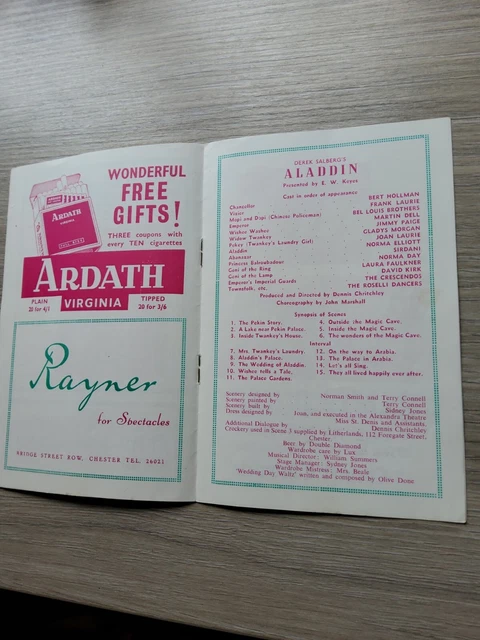 PANTOMIME THEATRE PROGRAMME 1950S,Chester Royalty,Gladys Morgan,Jimmy ...