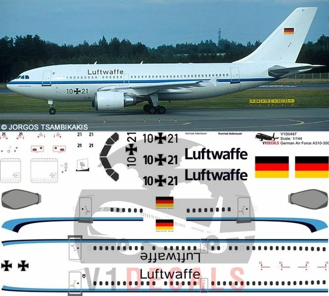 V1 DECALS AIRBUS A310-300 German Air Force Luftwaffe for 1/144 Revell Model Kit $21.95 - PicClick CA