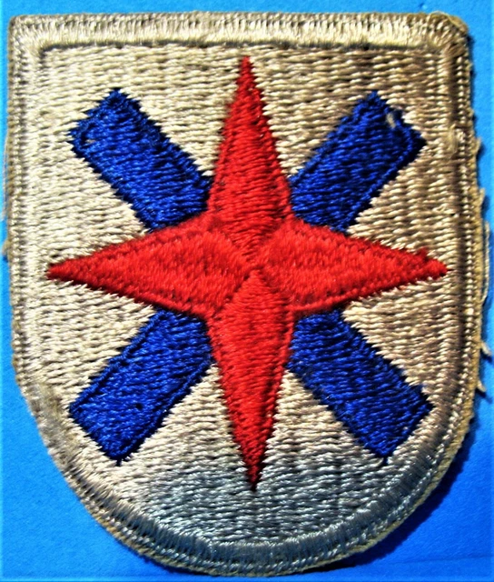 VINTAGE ORIGINAL WW2 14th US Army Corps Patch Red and Blue on Grey ...