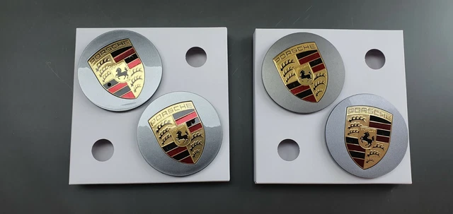 ORIGINAL PORSCHE ENJOLIVEUR de Roues Lot Jantes Armoiries Couleur ...