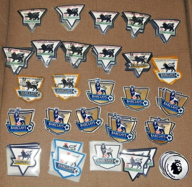 ALL PREMIER LEAGUE champions gold patches badges trought the years ...