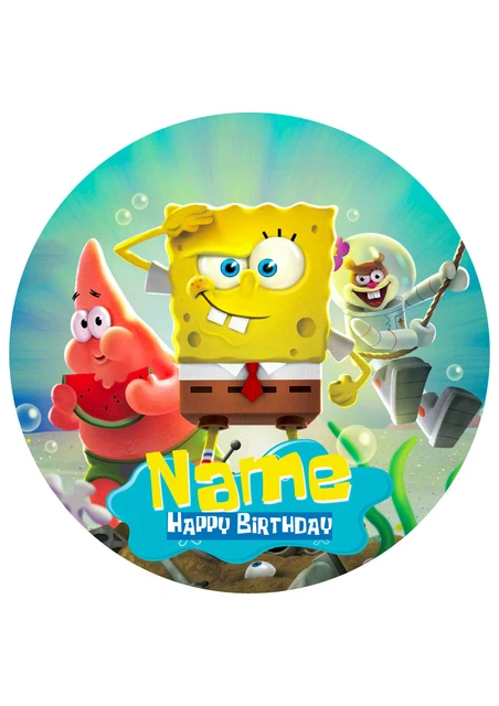 SPONGEBOB SQUAREPANTS CAKE Topper Round Edible Icing Sheet or Wafer ...