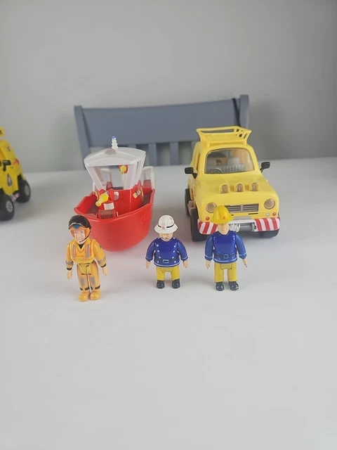 FIREMAN SAM VEHICLES And Figures Toy Bundle, Light Up Jeep, Boat ...