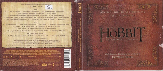 THE HOBBIT: AN Unexpected Journey - (Howard Shore) 2xCD LTD Soundtrack ...