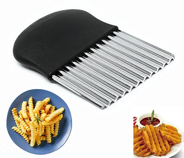 STAINLESS STEEL CRINKLE Cutter for Potato French Fries Slicer Fruit £0. ...