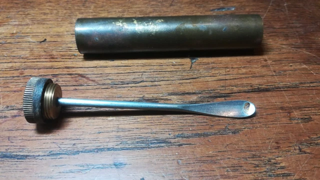 VINTAGE WW1 WW2 ENFIELD RIFLE BRASS GUN OILER BOTTLE British Military ...