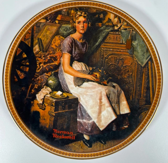 EDWIN M KNOWLES Plate "Dreaming in the Attic" Rockwell’s Heritage ...