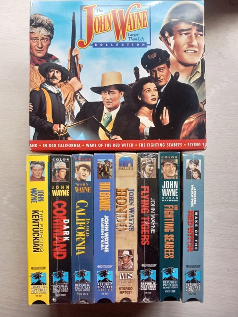 THE JOHN WAYNE Collection - 8 VHS Movies Complete Vintage Larger Than ...