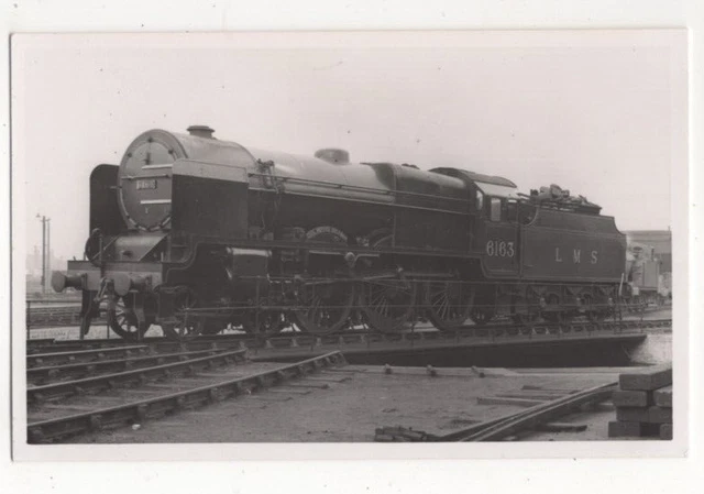 LMS RAILWAY STEAM Locomotive 6163 Postcard-Size Reproduction Photograph ...