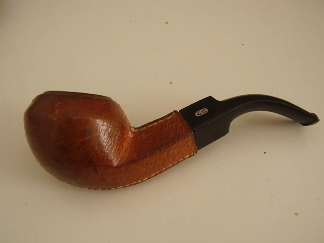 PIPE BRUYÈRE VINTAGE CHACOM gainée cuir cousu années 50/60 EUR 60,00 ...