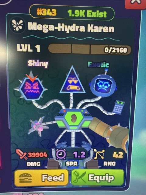 SHINY MEGA HYDRA Karen SpongeBob Tower Defense £10.78 - PicClick UK