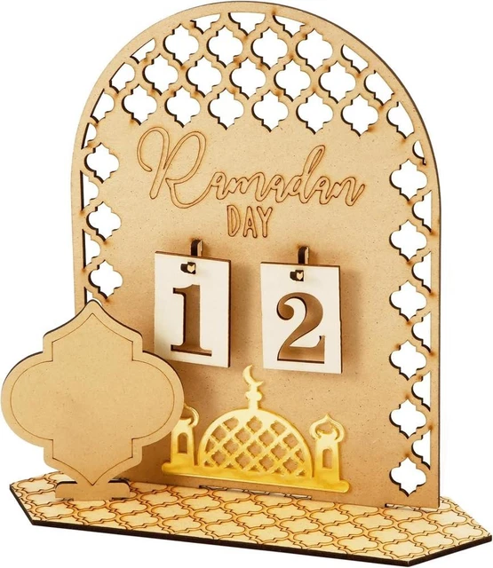 WOODEN RAMADAN CALENDAR, Eid Ramadan Mubarak Advent Countdown Calendar ...