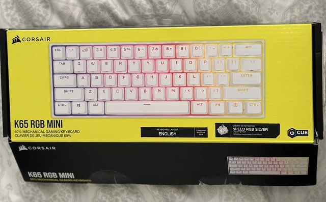 CORSAIR K65 RGB MINI WHITE 60% Mechanical Gaming Keyboard CHERRY MX ...